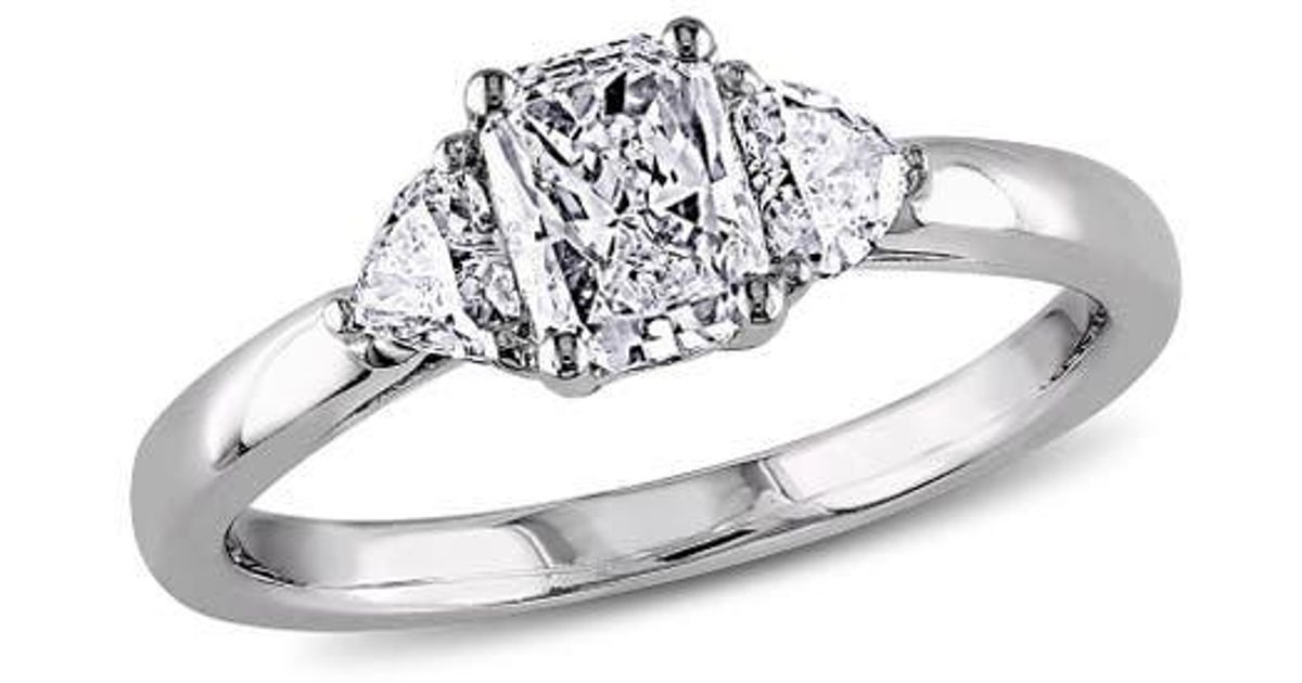 Julianna B Diamond Radiant Heart 3-Stone Ring 14K in Metallic | Lyst