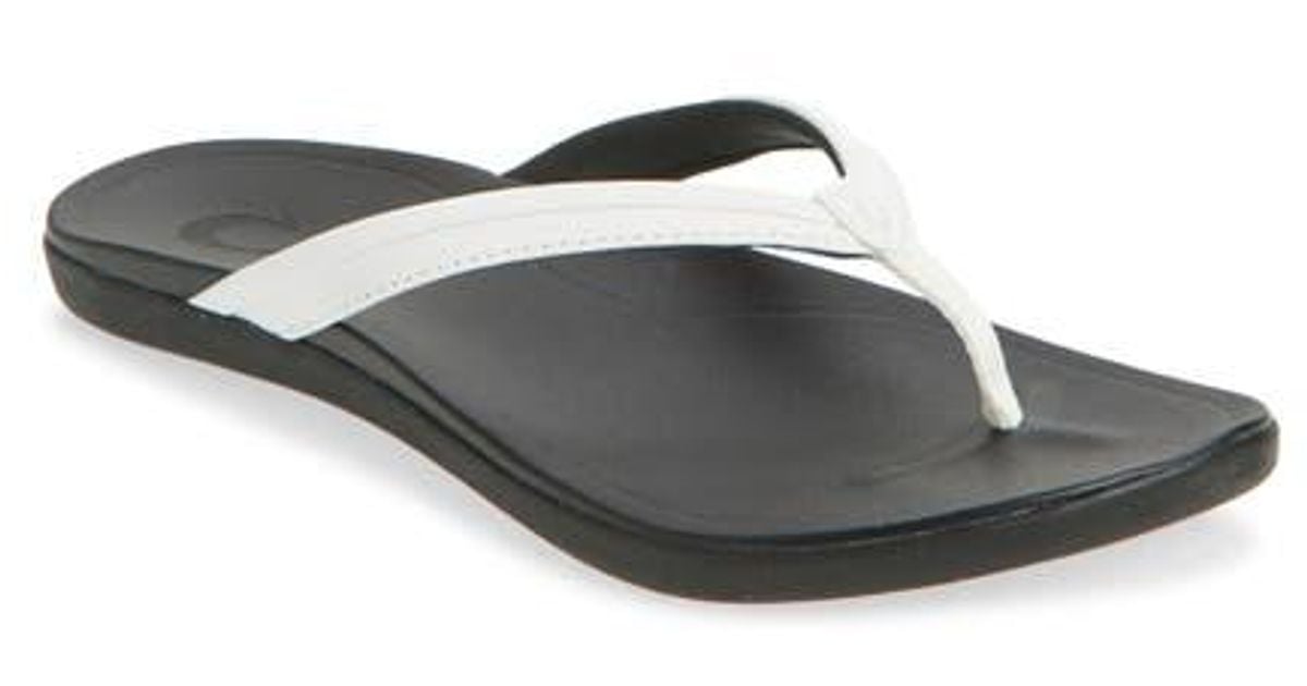 Olukai Ho'Ōpio Mālua Flip Flop in White | Lyst
