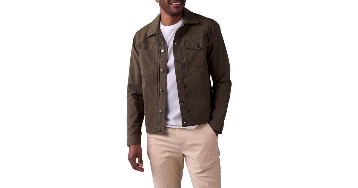 The Normal Brand James Canvas Trucker Jacket in Brown for Men | Lyst