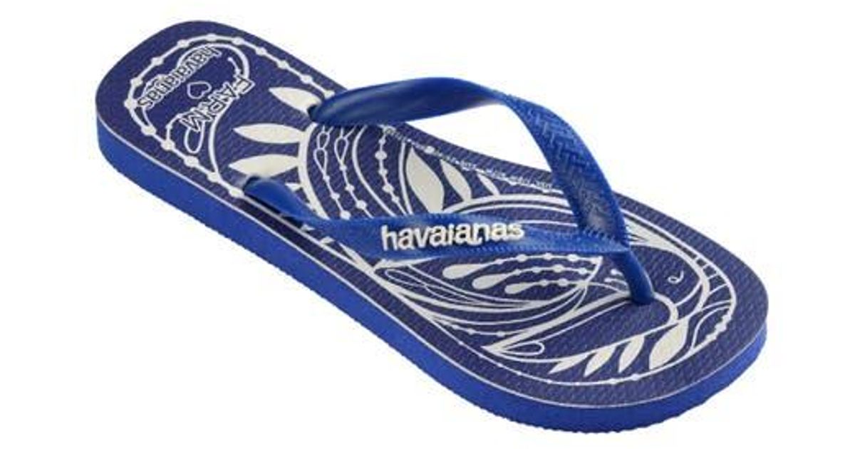 Havaianas X Farm Rio Lace Nature Flip Flop in Blue | Lyst
