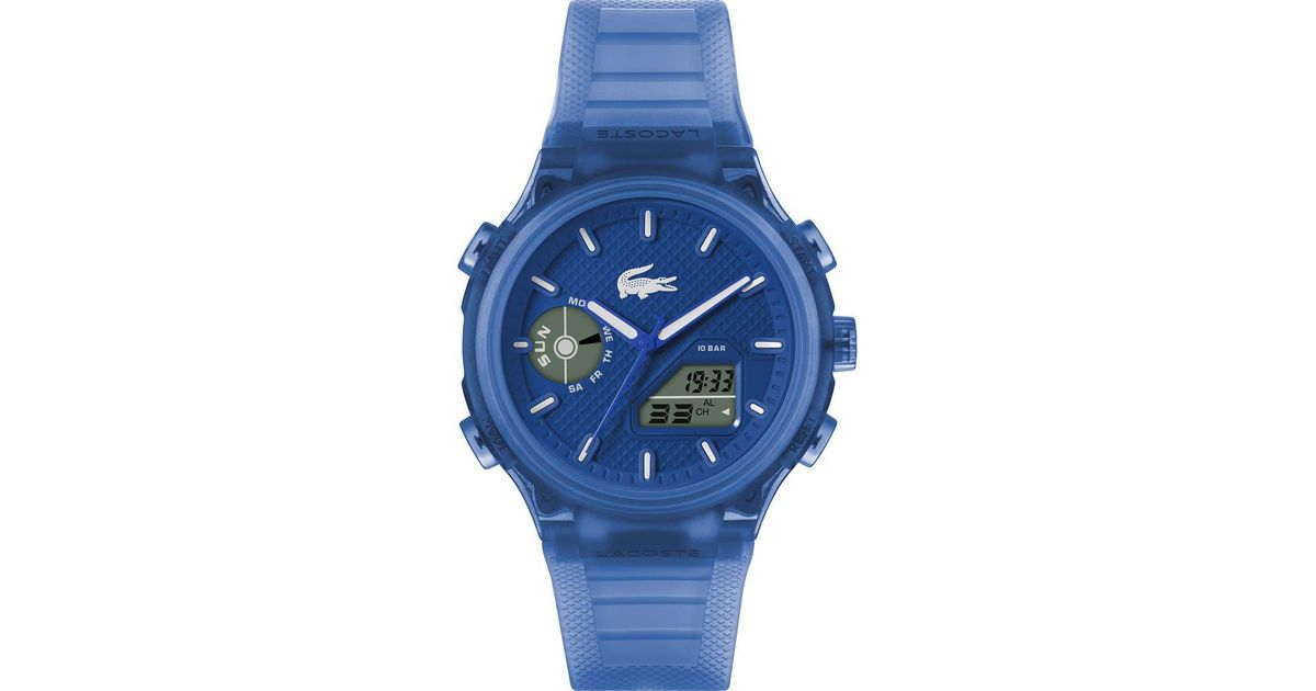 Lacoste Lc33 Silicone Strap Watch, 44Mm in Blue for Men | Lyst