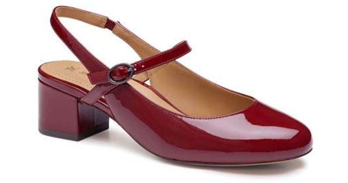 Johnston & Murphy Sienna Mary Jane Slingback Pump in Red | Lyst