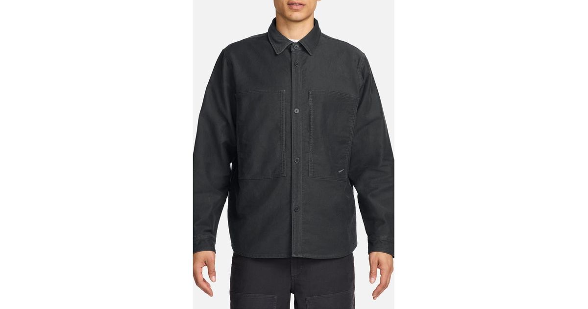 Nike Oversize Button-Up Field Shirt in Gray for Men | Lyst
