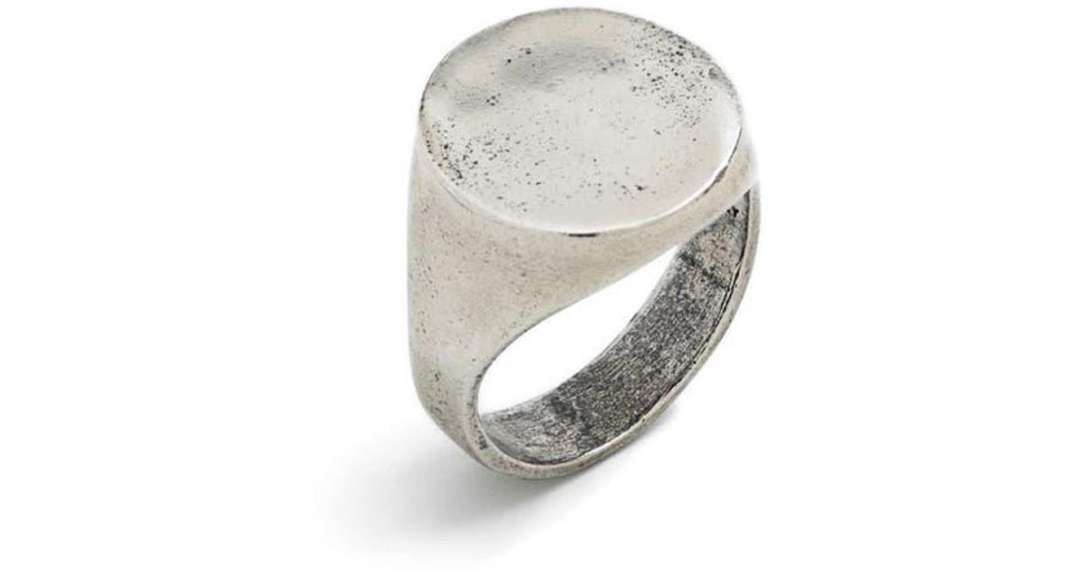 Degs & Sal The Basic Sterling Signet Ring in White | Lyst