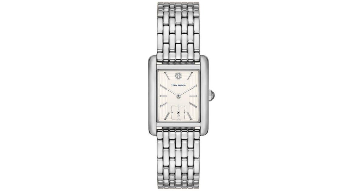 Tory Burch Eleanor Stainless Steel Bracelet Watch in White | Lyst