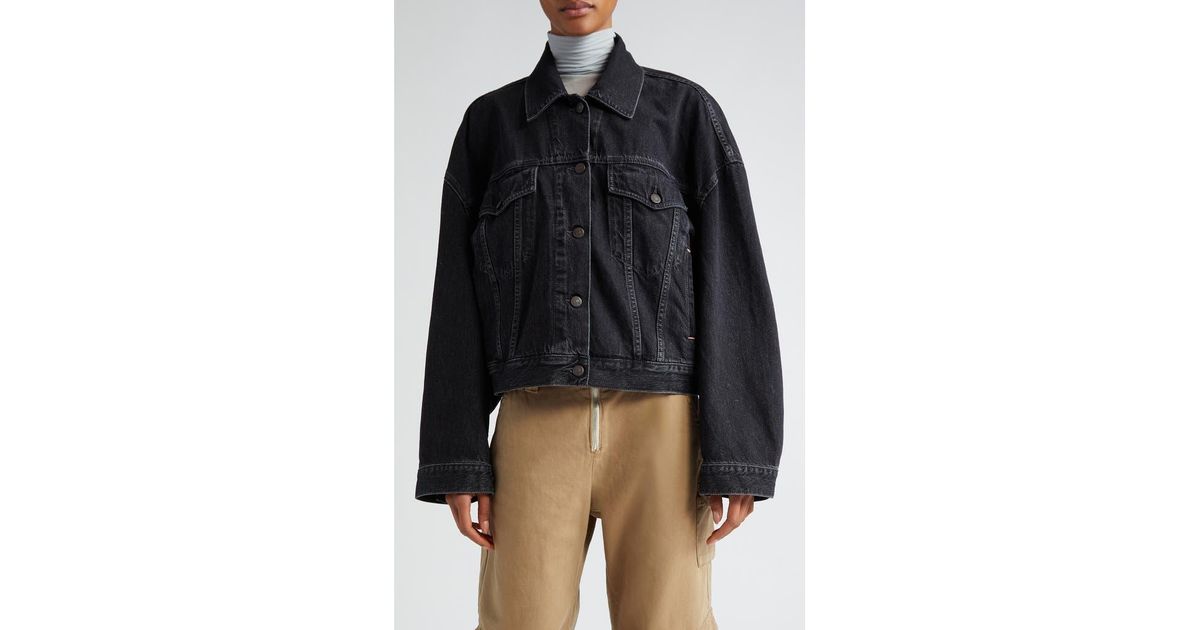 Acne Studios Morris Relaxed Fit Oversize Denim Jacket in Black | Lyst