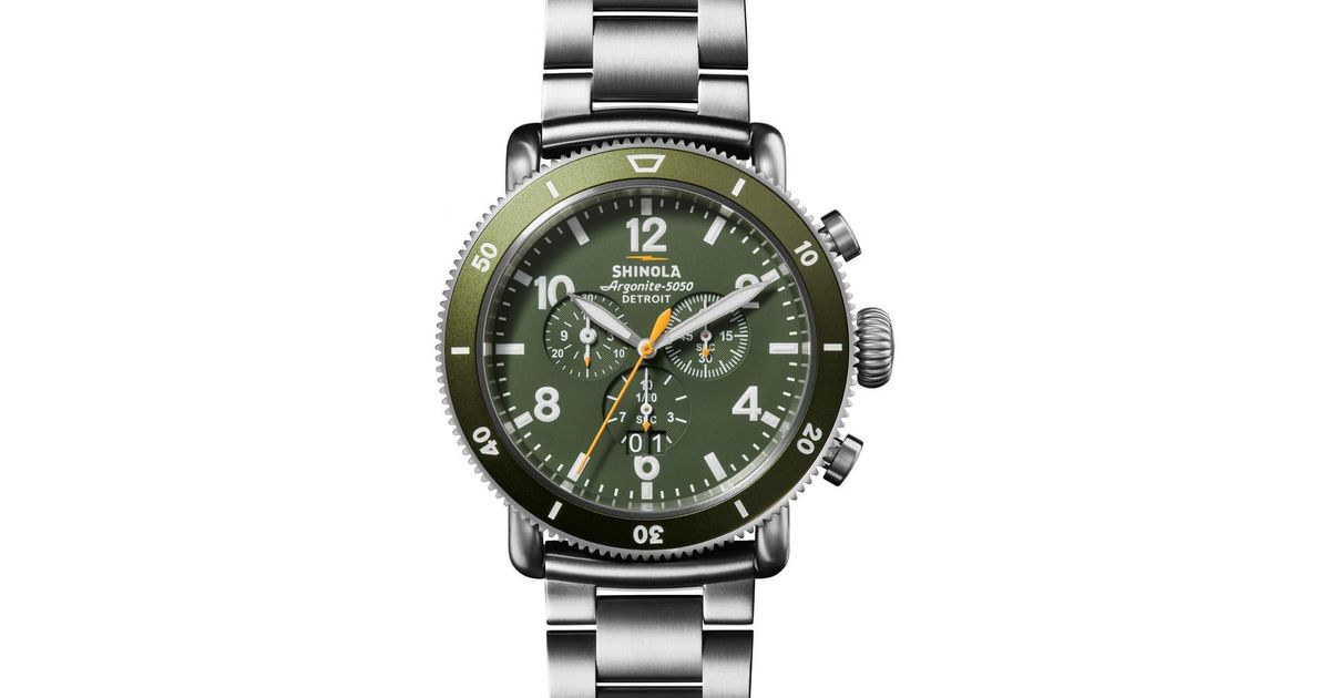 Shinola Runwell Sport Bracelet Chronograph Watch Gift Set, 48Mm in ...