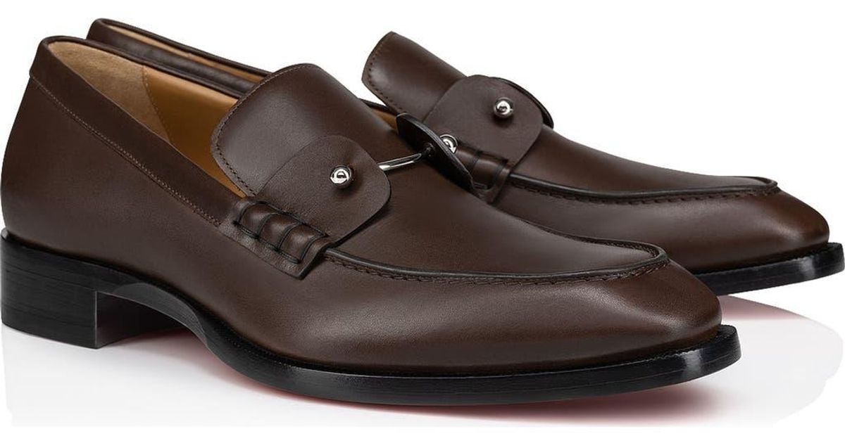 Christian Louboutin Chambelimoc Flat Loafer in Brown for Men | Lyst