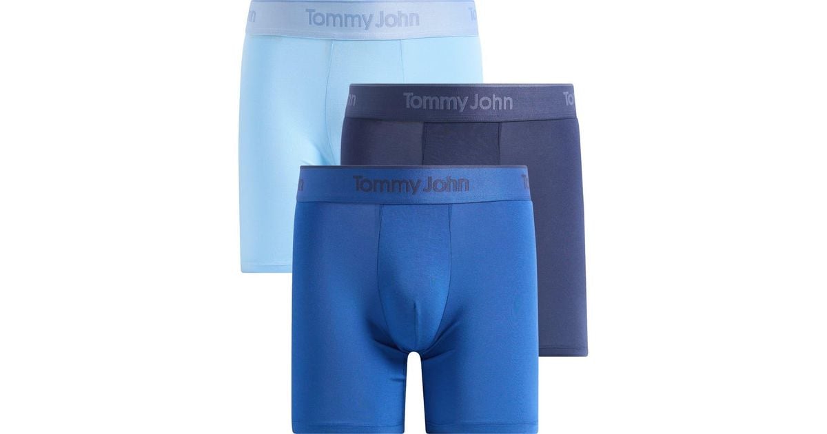 Tommy John 3-Pack Second Skin 6-Inch Stretch Modal Boxer Briefs in Blue for Men | Lyst
