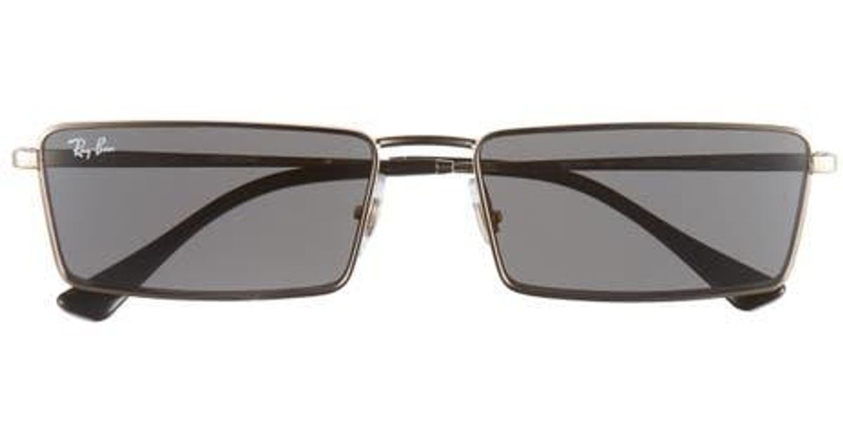 Ray-Ban Emy 59Mm Rectangular Sunglasses in Metallic for Men | Lyst