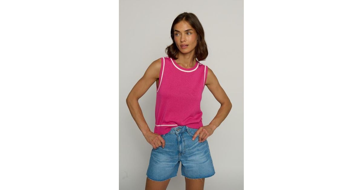 Central Park West Tubular Shell Top in Pink | Lyst
