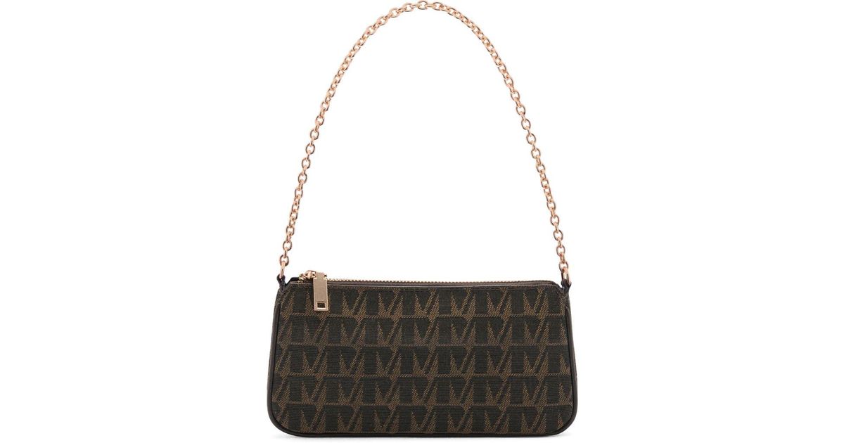 Mango Monogram Jacquard Chain Shoulder Bag in Black | Lyst