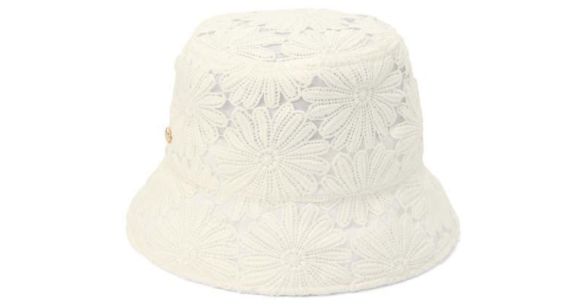 Kate Spade Daisy Lace Bucket Hat in White | Lyst