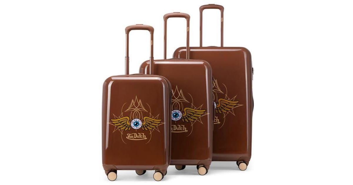 Von Dutch Kustom Kulture 3-Piece Expandable Hardside Spinner Luggage ...