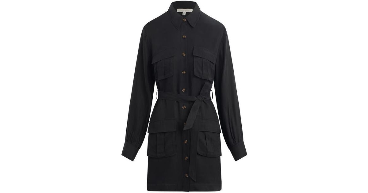 FAVORITE DAUGHTER The Utility Glamour Long Sleeve Cargo Dress in Black ...