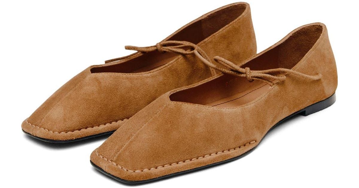 Alohas Sway Square Toe Ballet Flat in Brown | Lyst