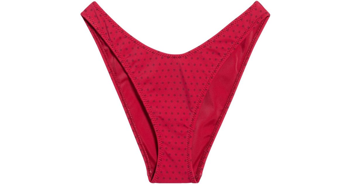 PacSun Eden High Cut Bikini Bottoms in Red | Lyst