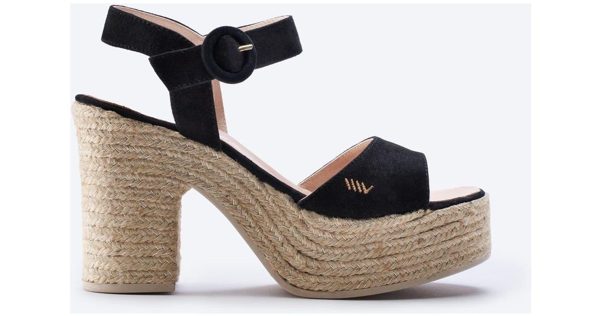 VISCATA Jana Suede Espadrille Sandal Heels in Blue | Lyst