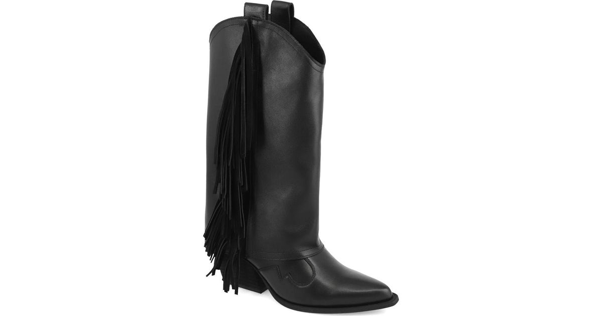 MIA Deston Pointed Toe Western Boot in Black | Lyst