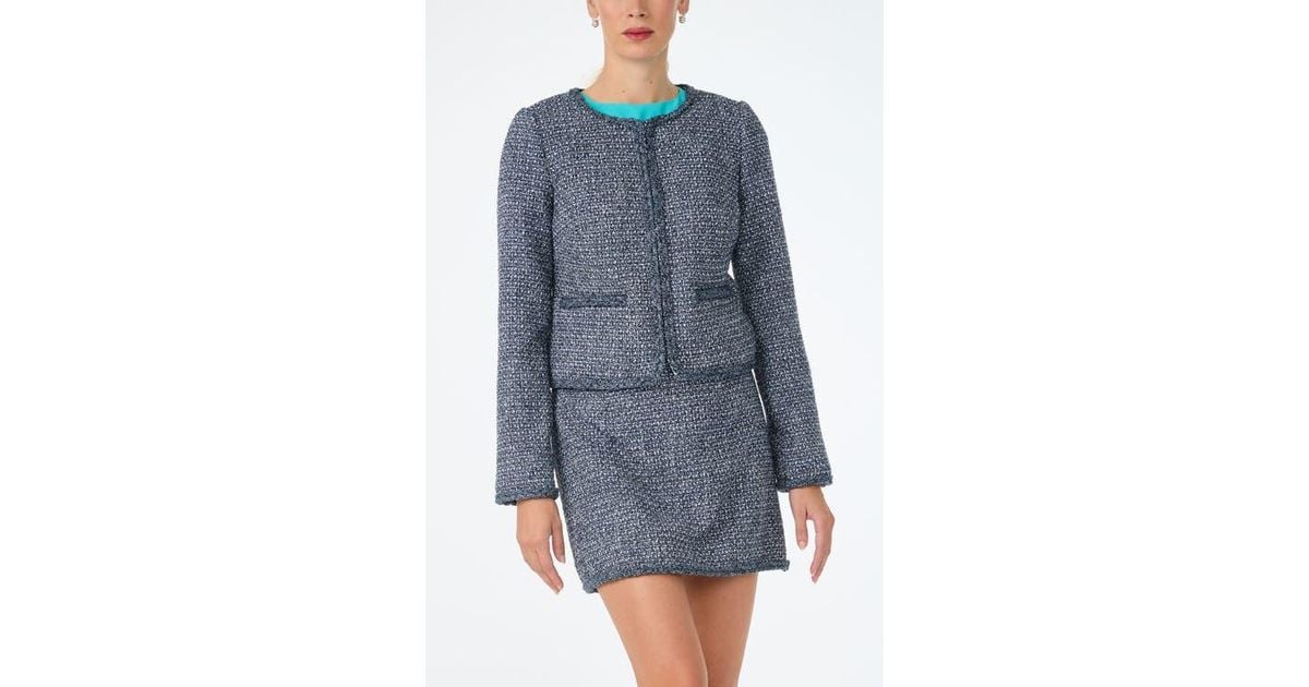 Trina Turk Kiui Tweed Blazer in Blue | Lyst