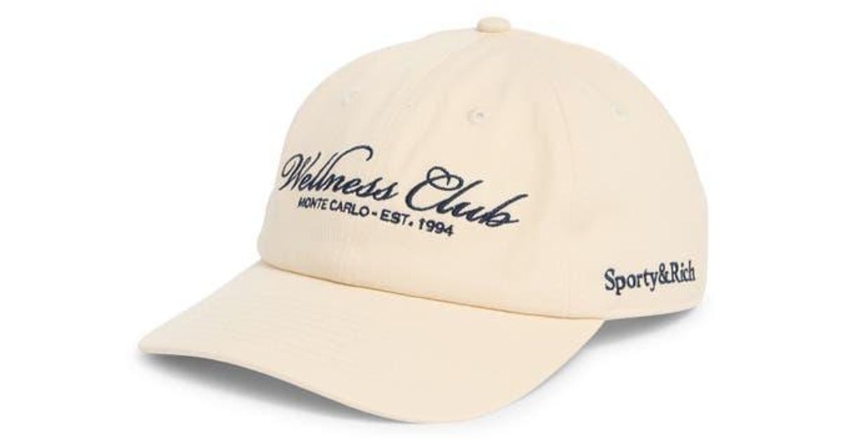 Sporty & Rich Wellness Club Embroidered Cotton Twill Baseball Cap in ...