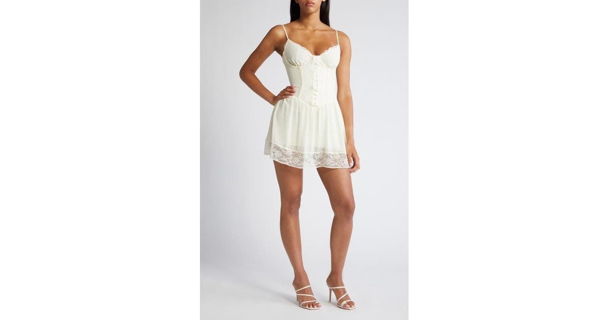 Mistress Rocks Flippy Lace Corset Minidress in White | Lyst