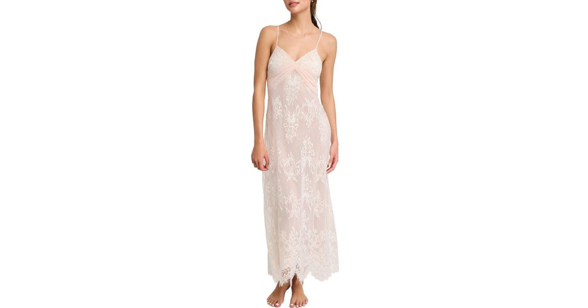 Rya Collection Giselle Lace & Chiffon Gown in Pink | Lyst