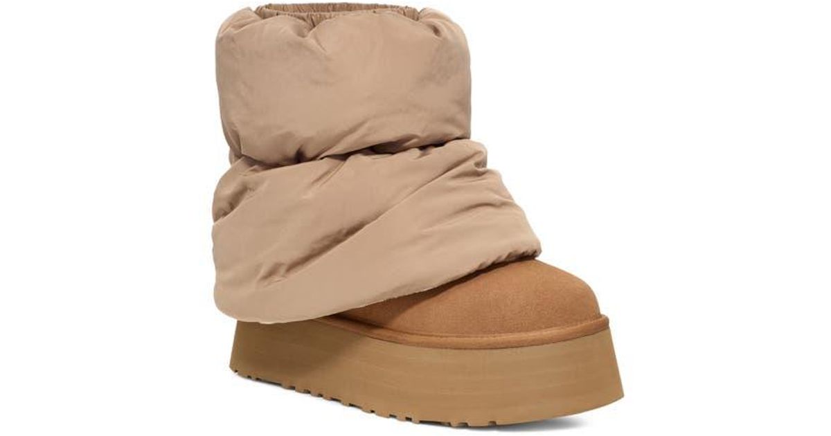 UGG Classic Mini Dipper Puffer Platform Boot in Natural | Lyst