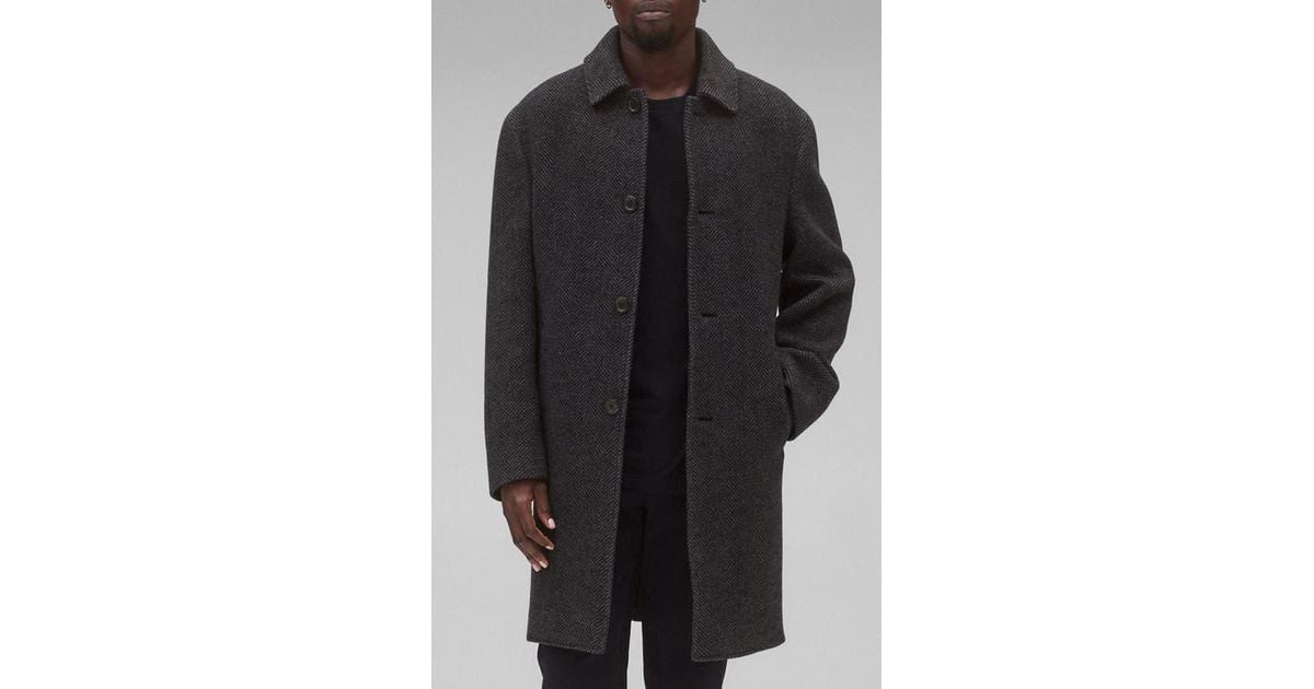 Reigning Champ Wool Blend Herringbone Scout Coat in Black for Men | Lyst
