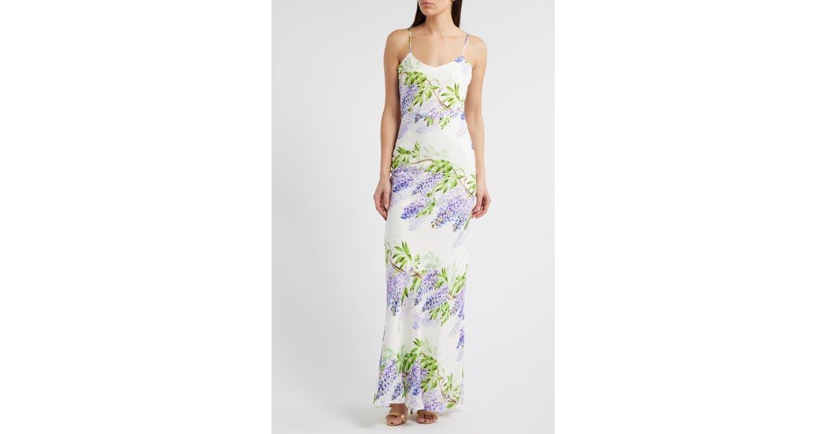 Sonya Moda Juliette Floral Maxi Slipdress in White | Lyst
