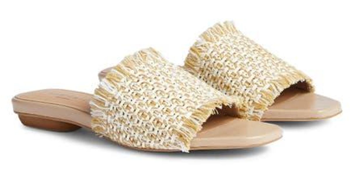 LK Bennett Meera Woven Raffia Slide Sandal in Natural | Lyst
