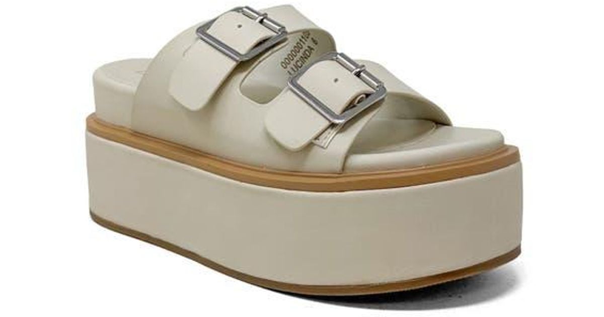 Shu Shop Lucinda Platform Slide Sandal in White | Lyst