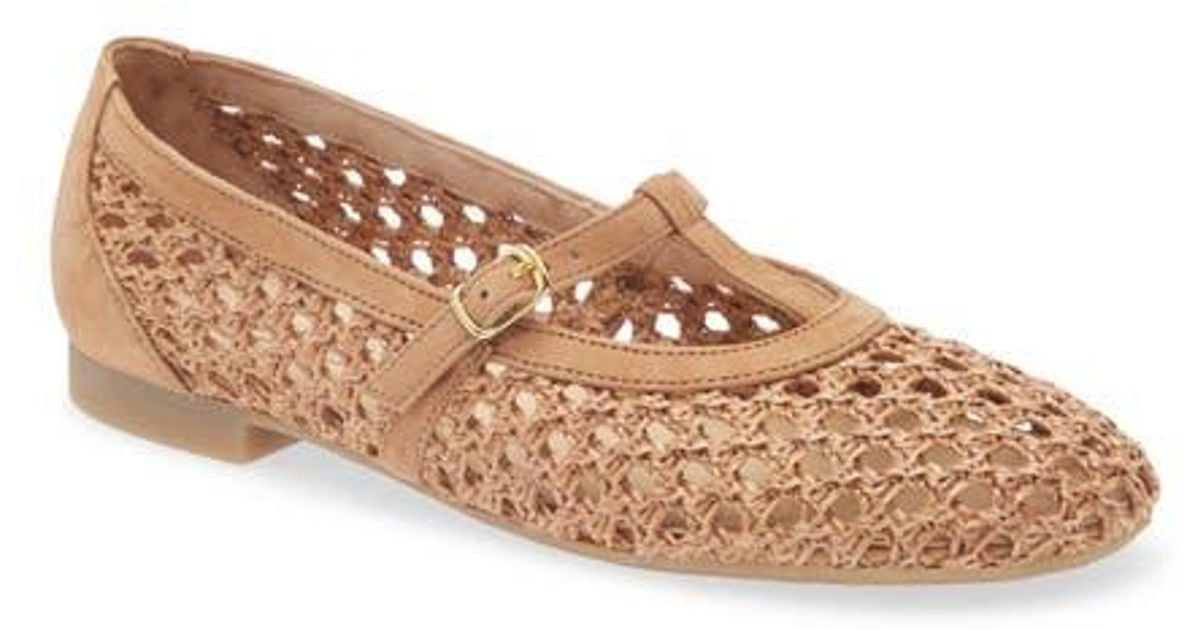 Paul Green Anabele Mary Jane Flat in Natural | Lyst