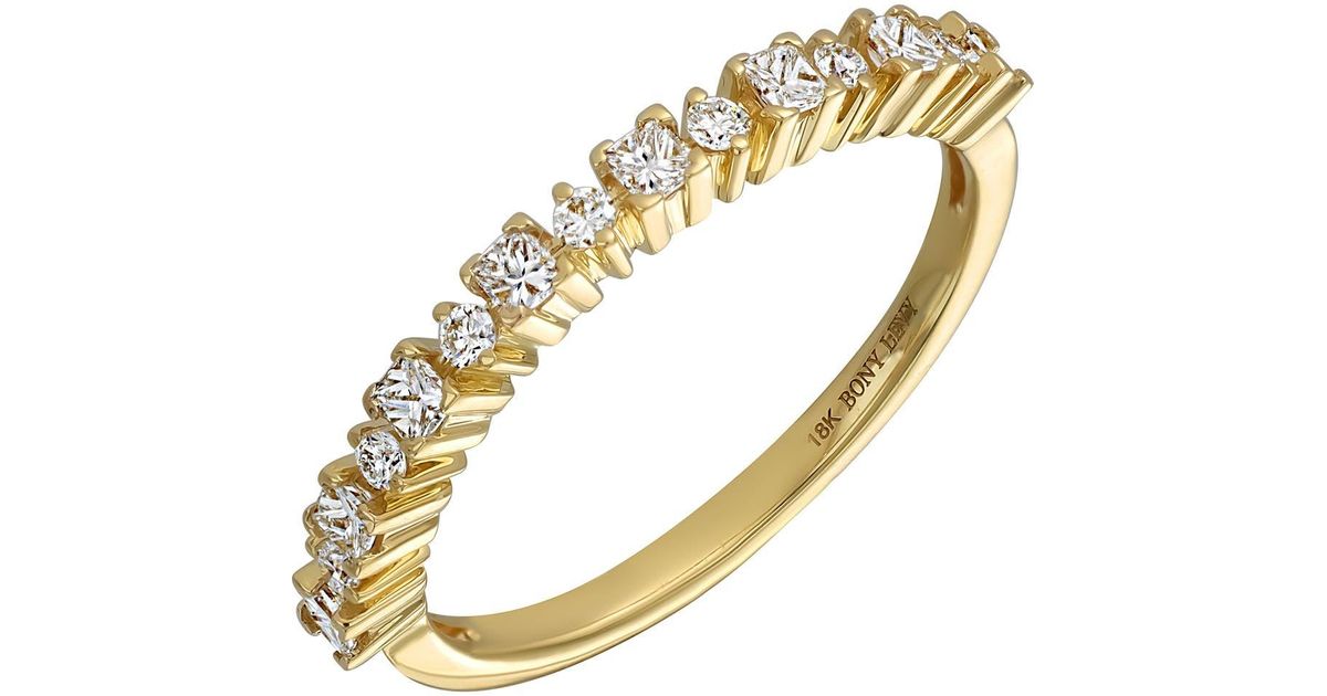 Bony Levy Aviva Stackable Diamond Ring in Metallic | Lyst