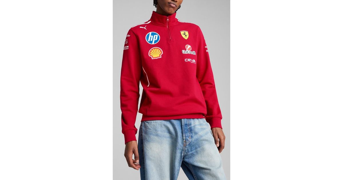 PUMA X 2025 Scuderia Ferrari Hp Driver Quarter Zip Pullover in Red for ...
