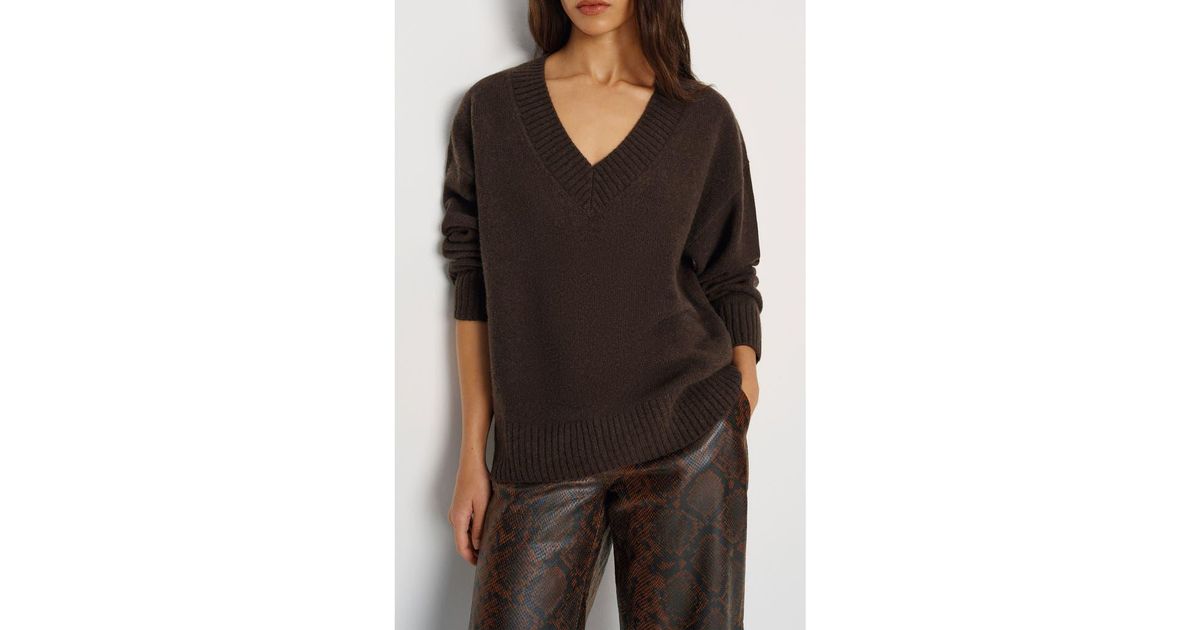 Reformation Jadey Oversize Cashmere Sweater in Black | Lyst