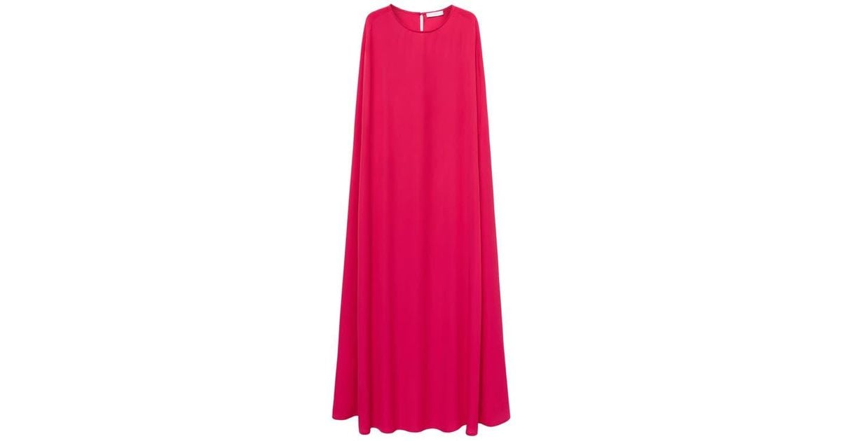 Mango Cape Maxi Dress in Pink | Lyst