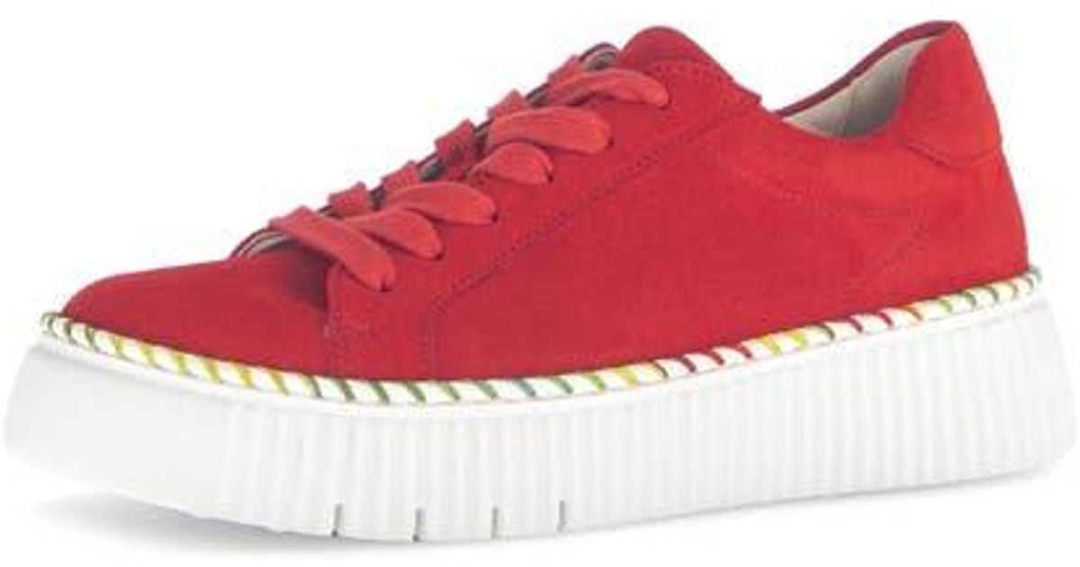 Gabor Platform Sneaker in Red | Lyst