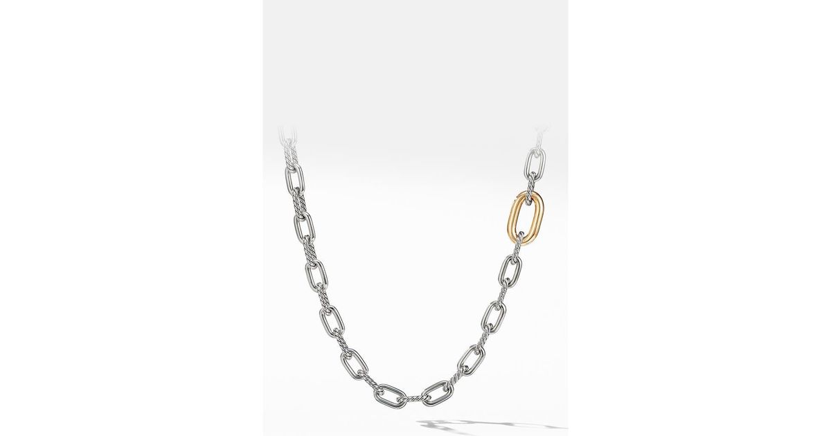 David Yurman Dy Madison Convertible Chain Link Necklace With 18K in ...