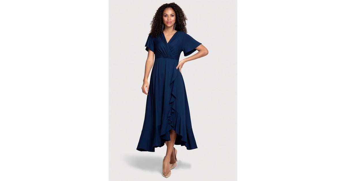 Alie Street London Waterfall Dress in Blue | Lyst