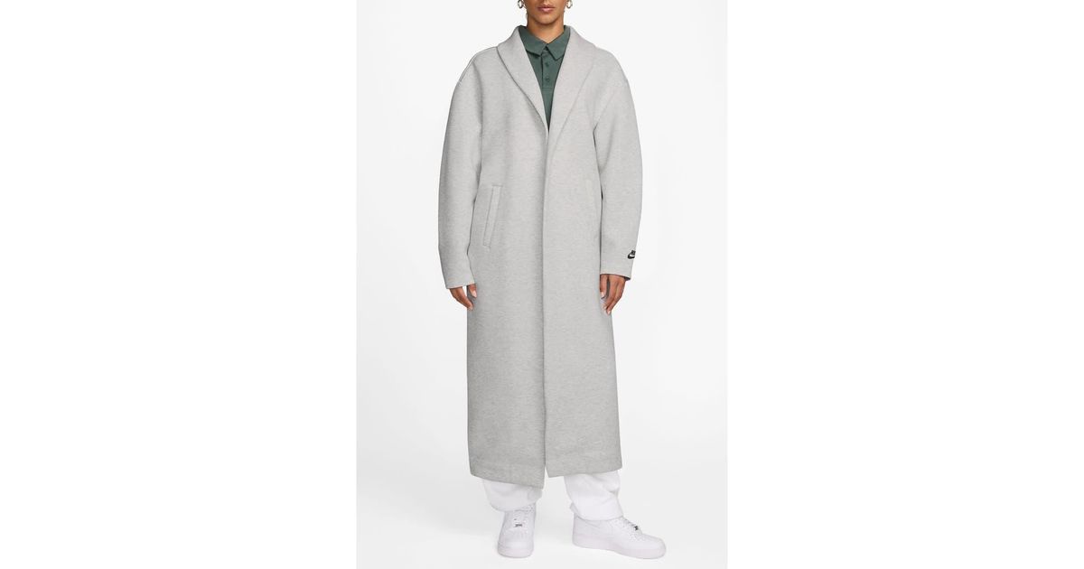 Nike Sportswear Oversize Tech Scuba Knit Duster in Gray | Lyst