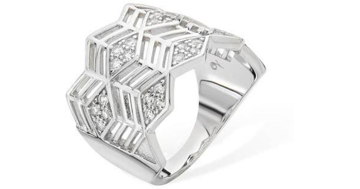 Lucy Quartermaine Art Deco Full Triangle Ring in Metallic | Lyst