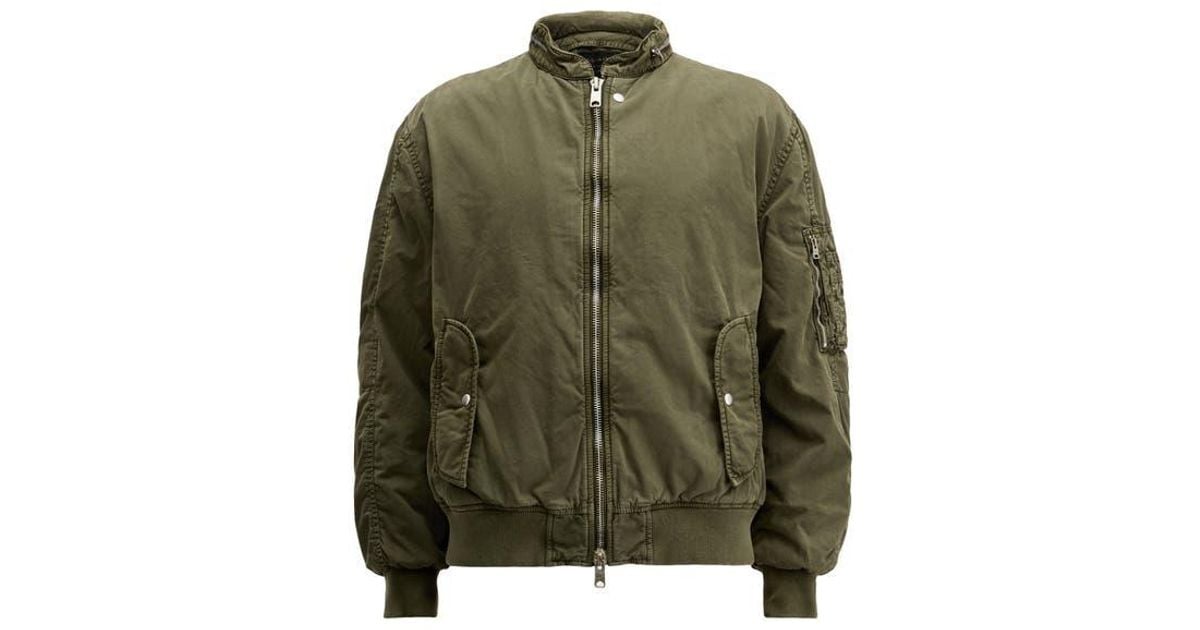 AllSaints Banner Relaxed Fit Bomber Jacket in Green for Men | Lyst