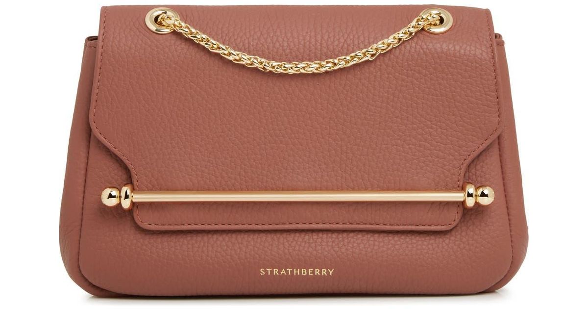Strathberry Mini East/West Leather Soft Crossbody Bag in Red | Lyst