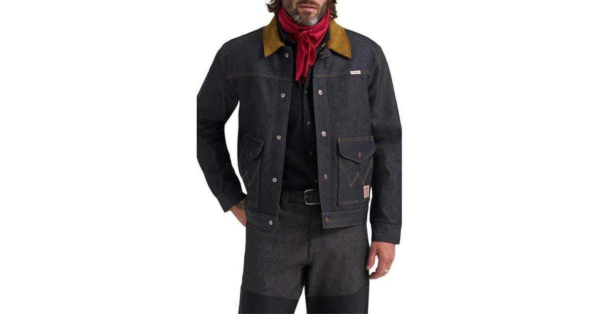 Wrangler Filson X Two-Tone Denim Work Jacket in Black for Men | Lyst
