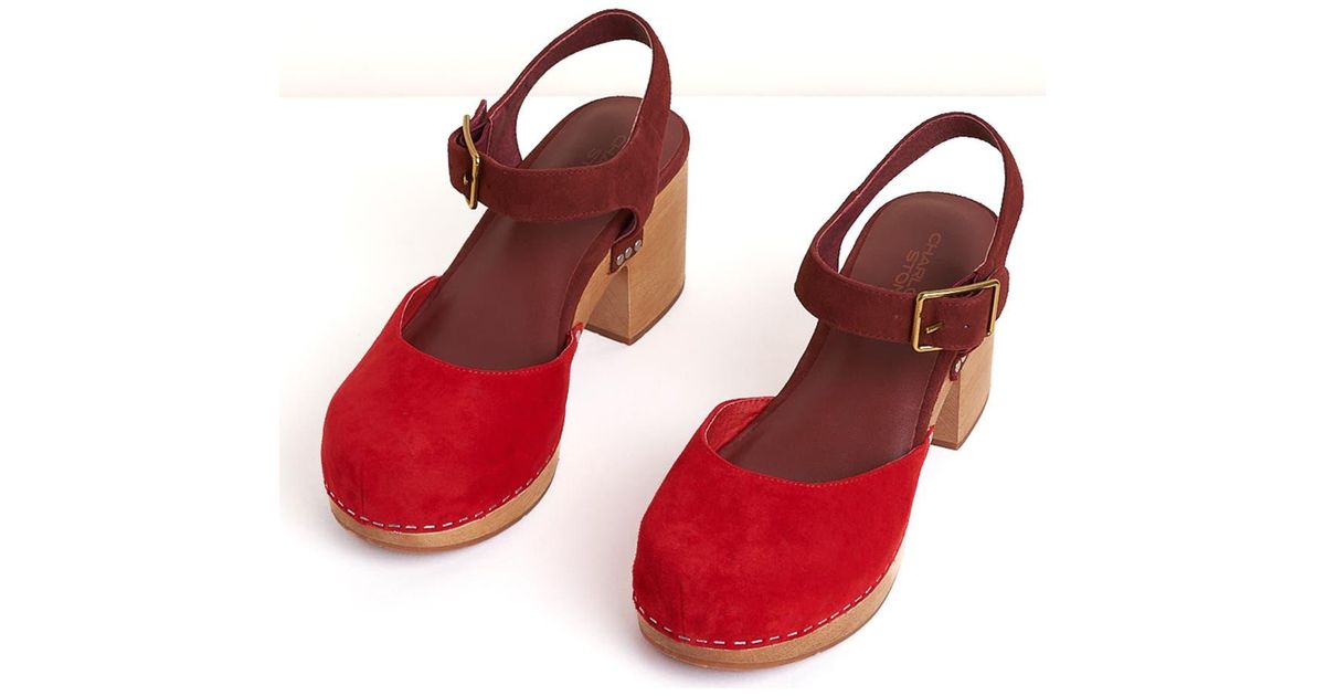 Charlotte Stone Maud Ankle Strap Platform Clog in White | Lyst