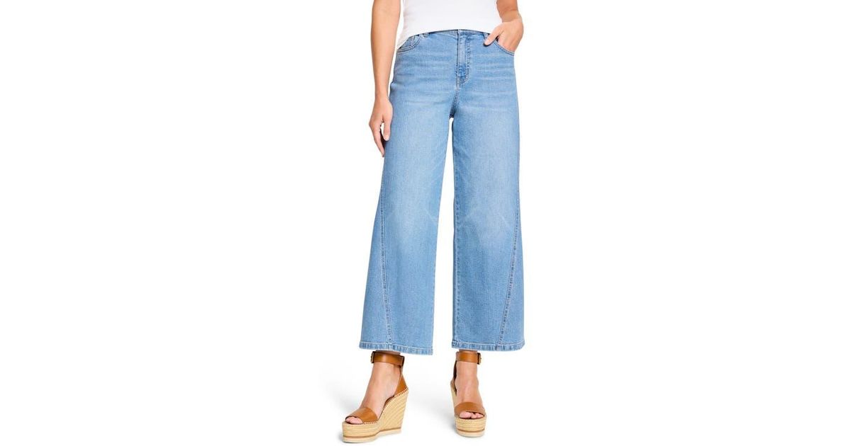 NIC+ZOE Forward Seam Weekend Wide Leg Ankle Jeans in Blue | Lyst