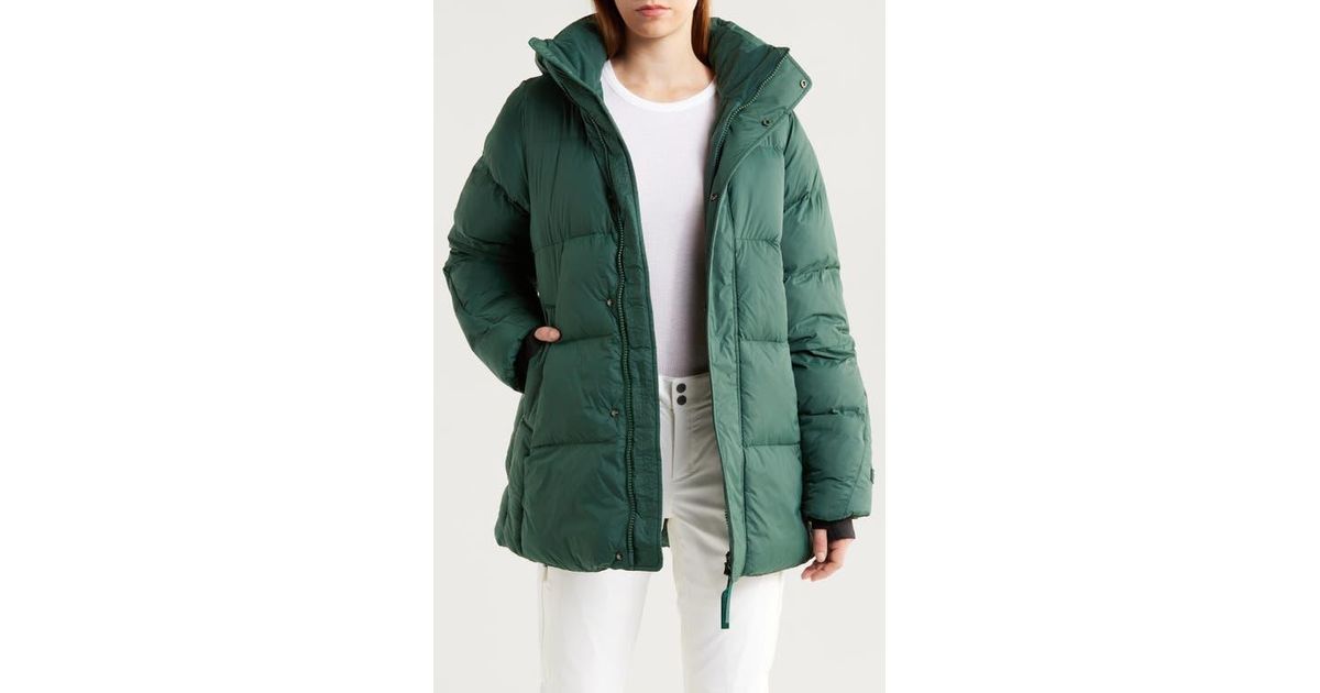 Halfdays Tabei Recycled Nylon Puffer Parka With Removable Hood in Green | Lyst