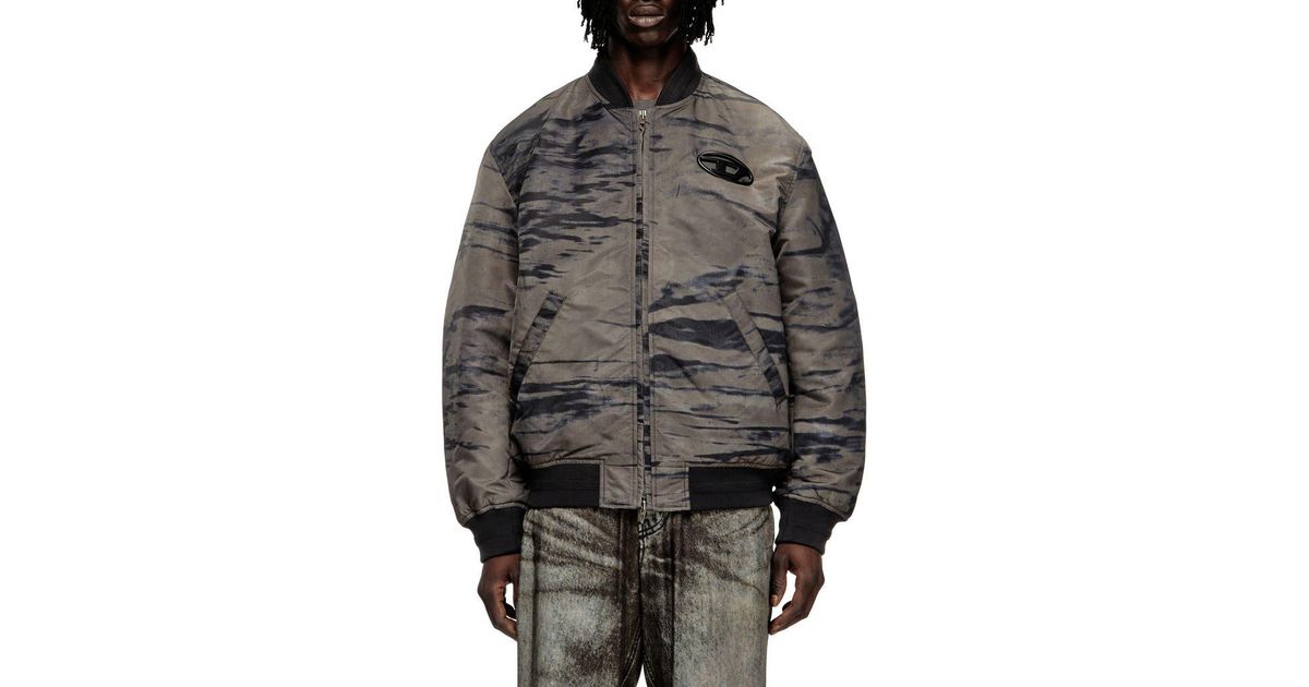 DIESEL J-Kepes Satin Bomber Jacket in Black for Men | Lyst