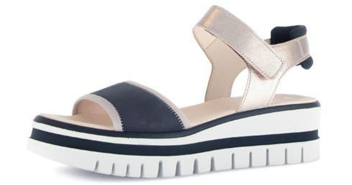 Gabor 64.629 Platform Wedge Sandal in White | Lyst
